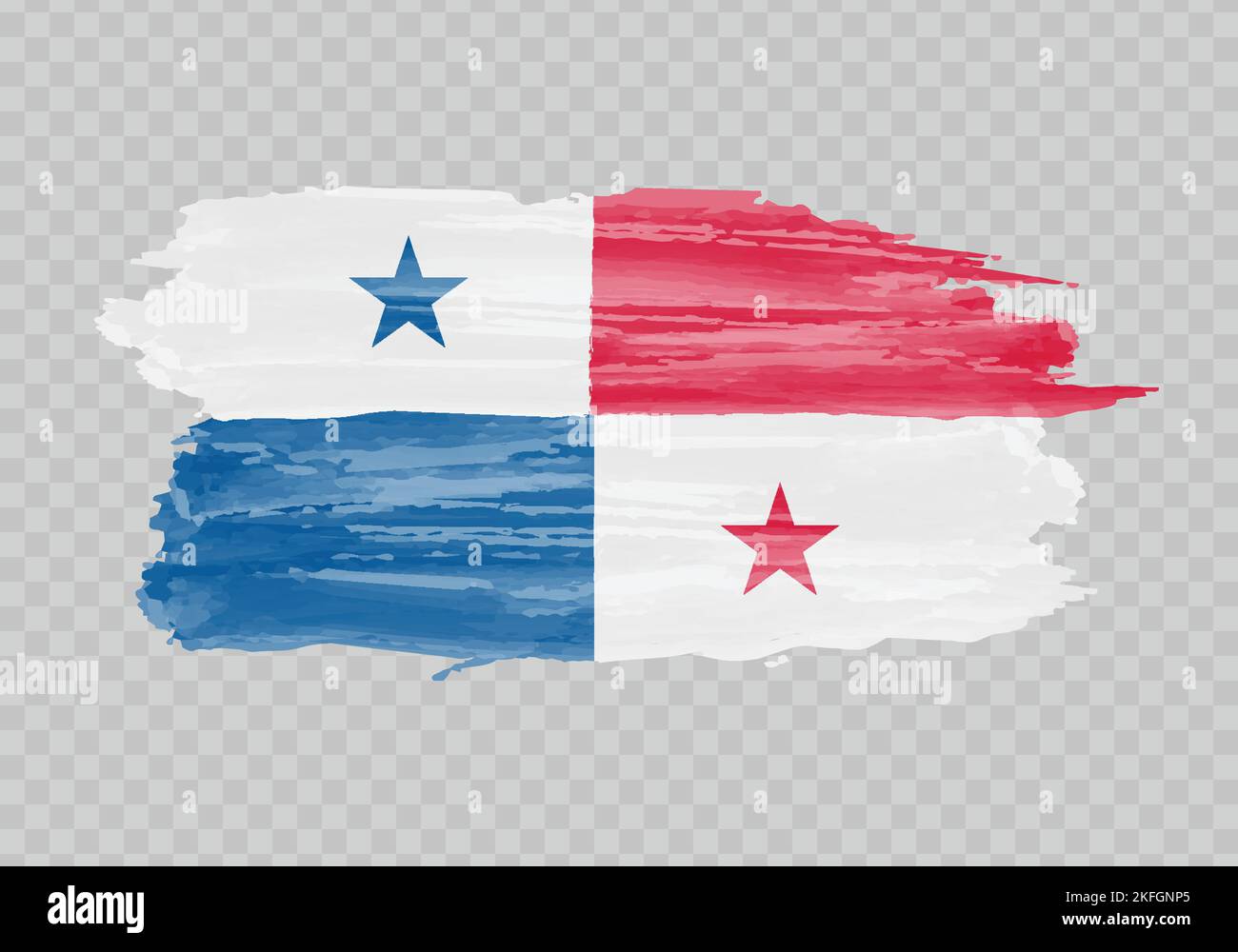 Watercolor painting flag of Panama. Hand drawing brush stroke Stock ...