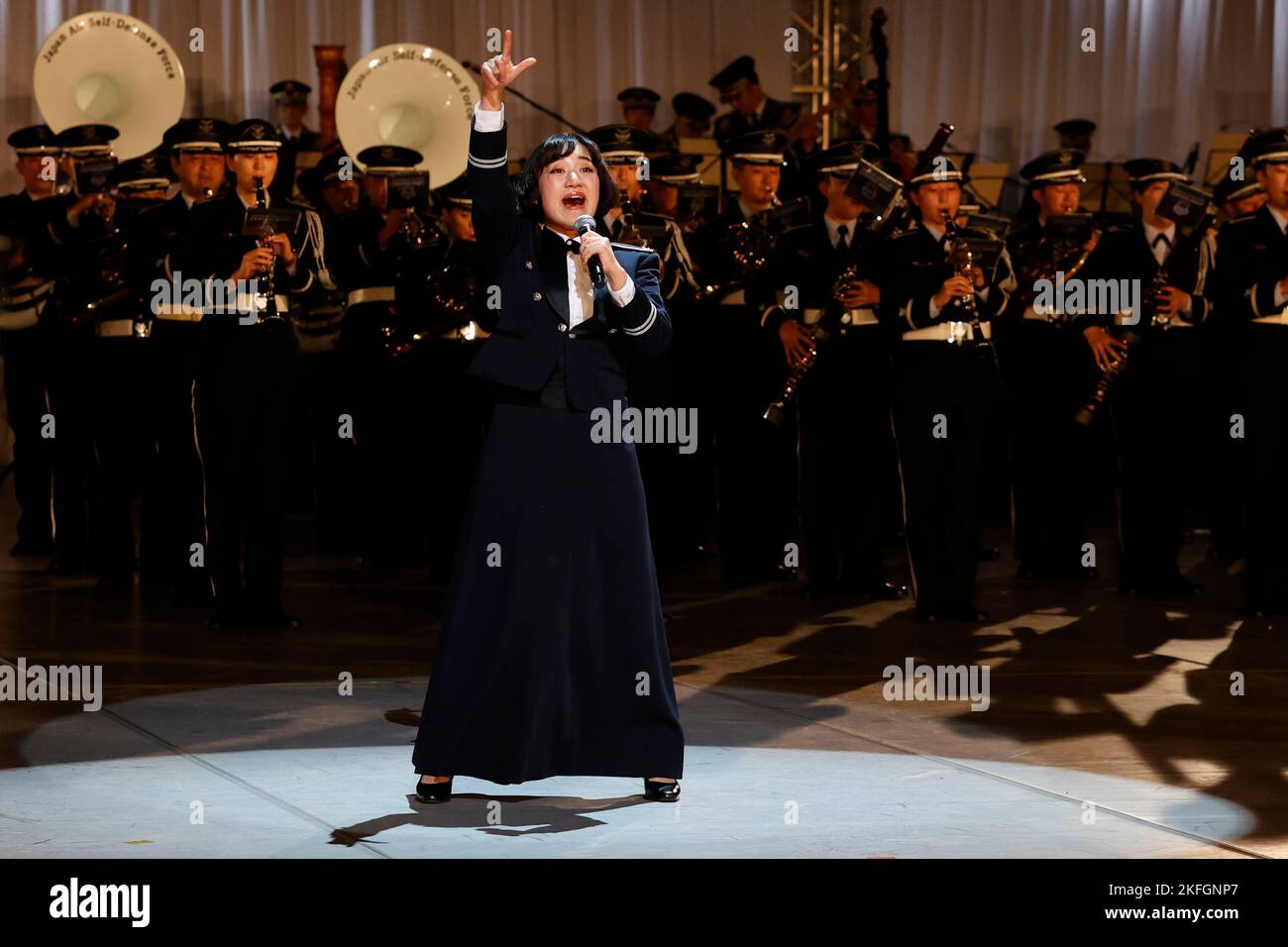 Tokyo, Japan. 18th Nov, 2022. Self-Defense Forces Band performs during ...