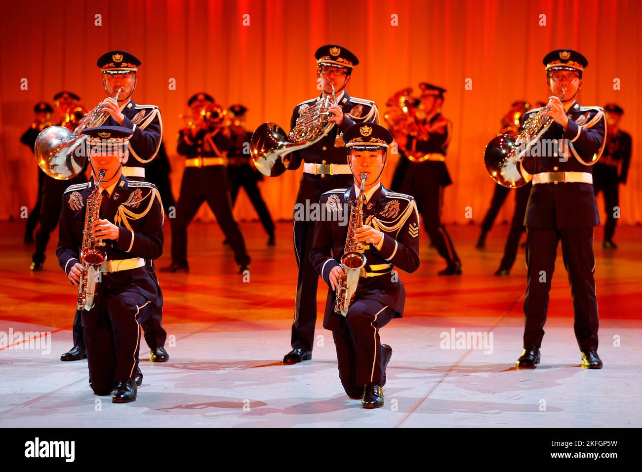 Tokyo, Japan. 18th Nov, 2022. Self-Defense Forces Band performs during ...