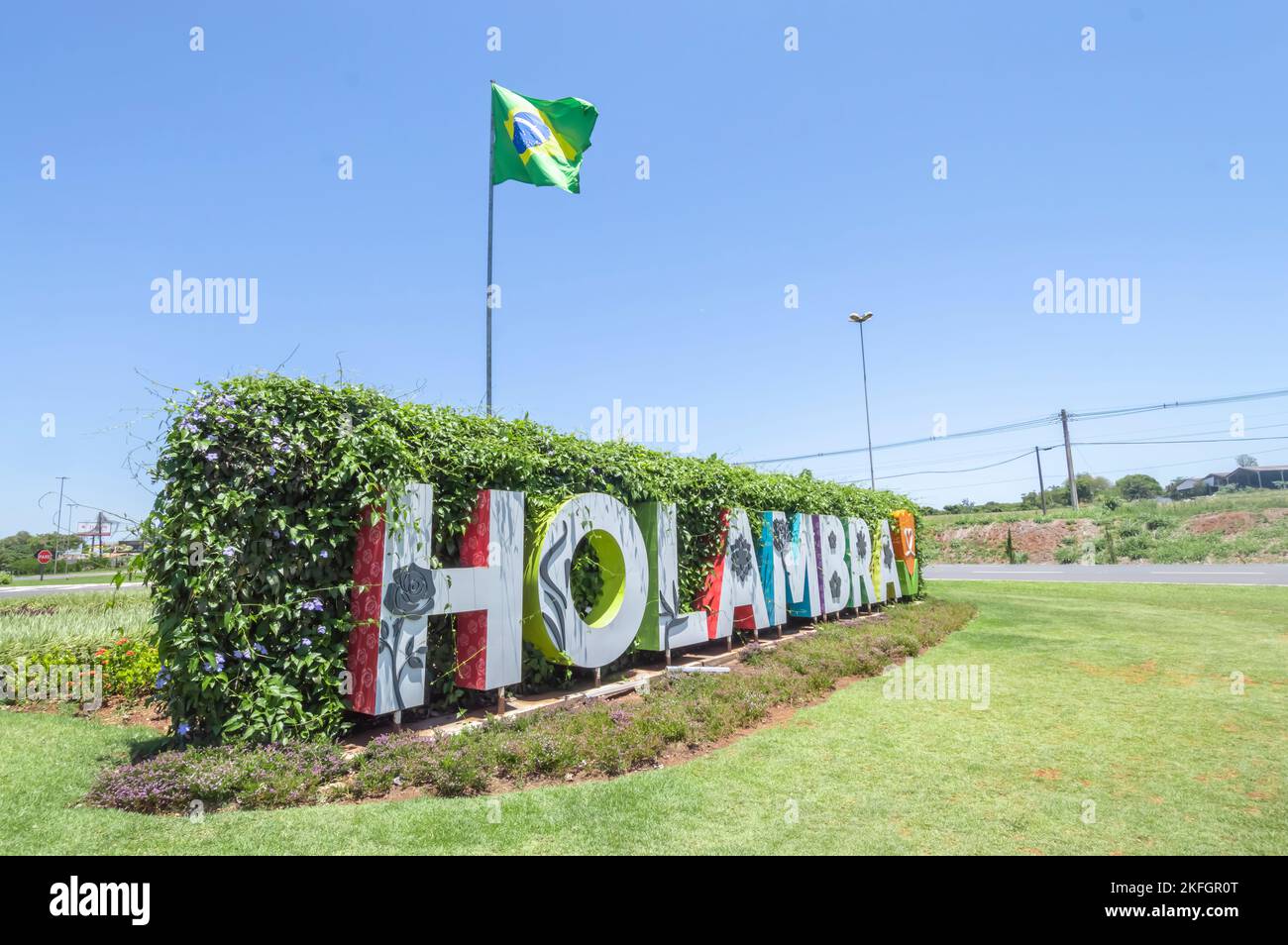 Holambra-sp,brasil-November 17,2022 city entrance sign written the name of the city Stock Photo ...