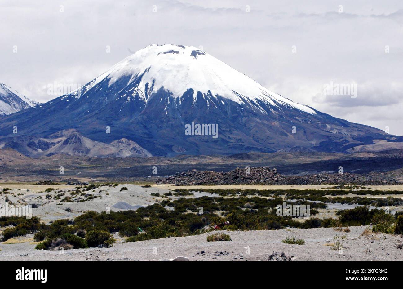 PARINACOTA VOLCANO on the border of Chile and Bolivia. Photo: Tony Gale ...