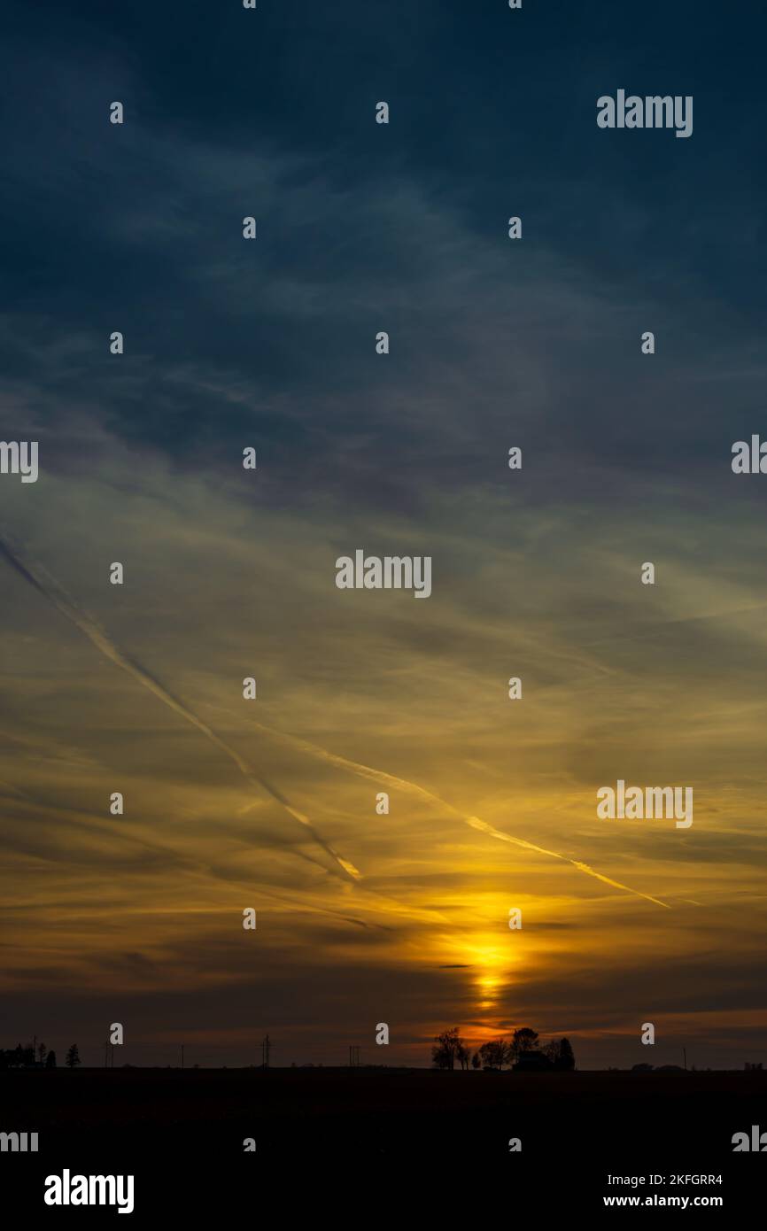 Rural Iowa sunset Stock Photo - Alamy