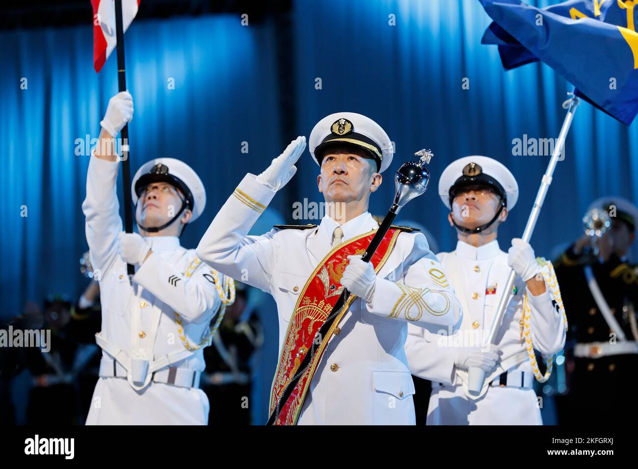 Tokyo, Japan. 18th Nov, 2022. Maritime Self-Defense Force Band performs ...
