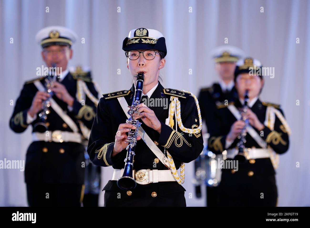 Tokyo, Japan. 18th Nov, 2022. Maritime Self-Defense Force Band performs ...