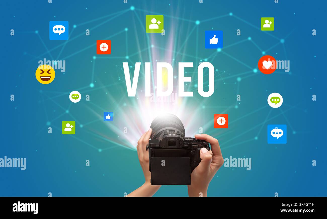 Using camera to capture social media content Stock Photo - Alamy
