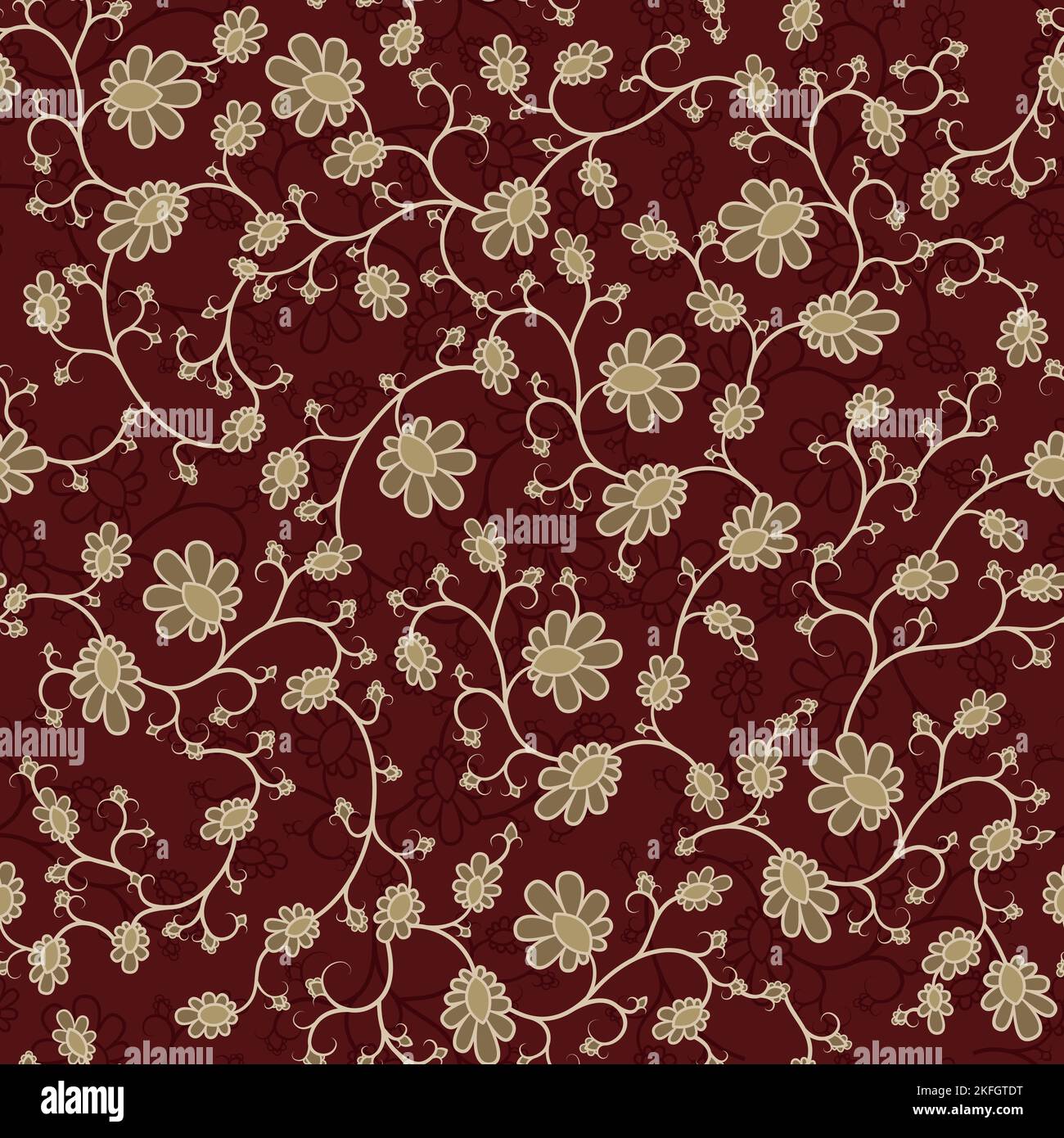 Oriental floral ornament, seamless pattern background design Stock ...
