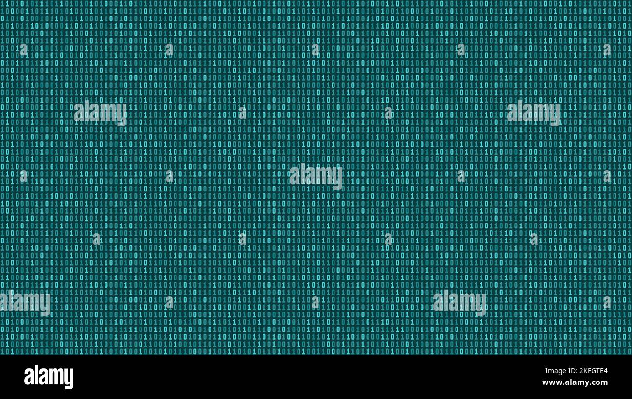 Computer Data Pattern Binary Code Seamless Vector Background Zero One Encryption Blue Texture