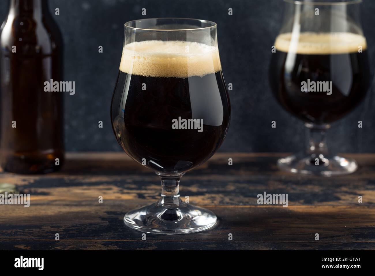 Boozy Cold Craft Porter Stout Beer in a Footed Glass Stock Photo - Alamy