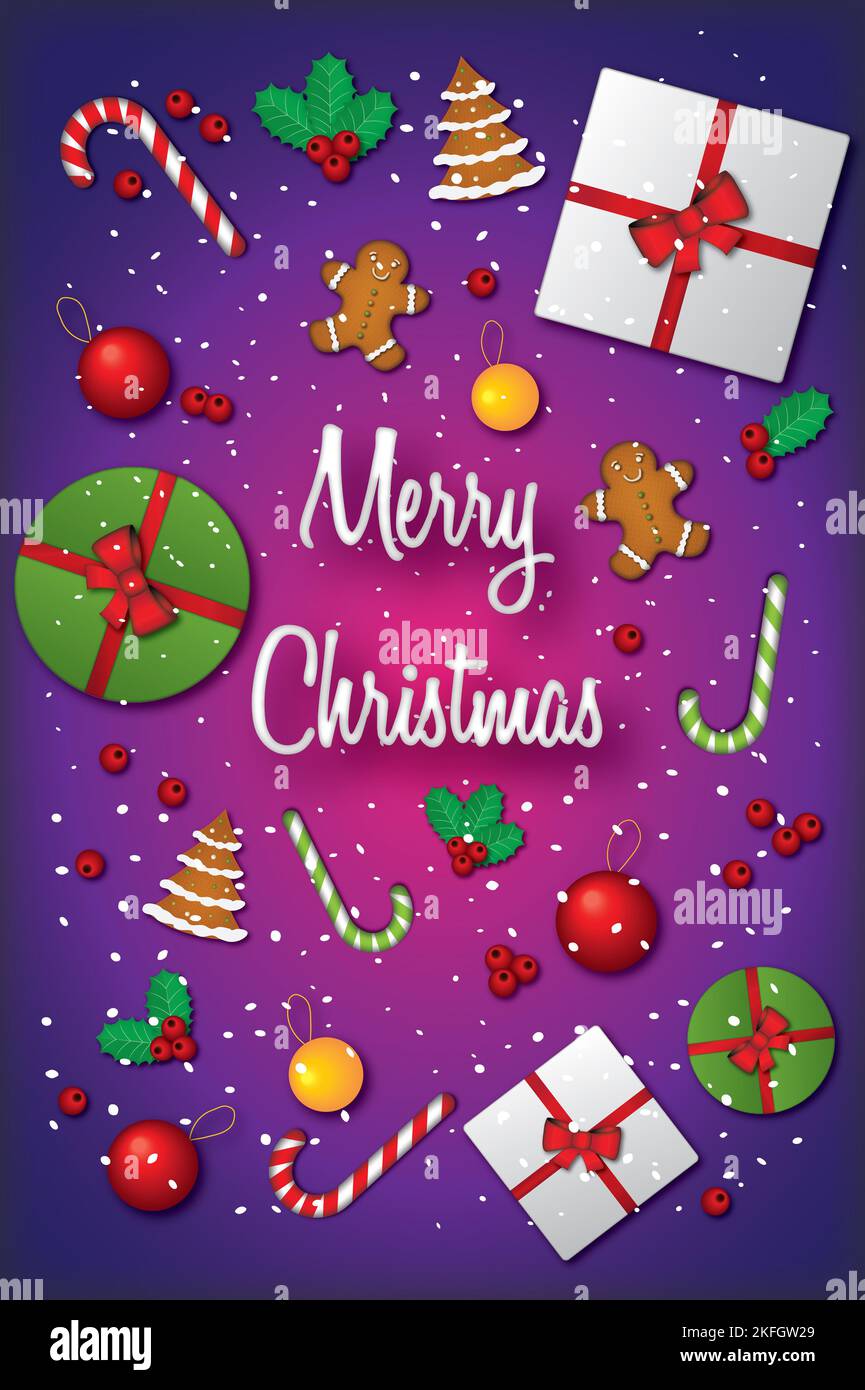 Poster background with Christmas graphic elements Stock Photo - Alamy