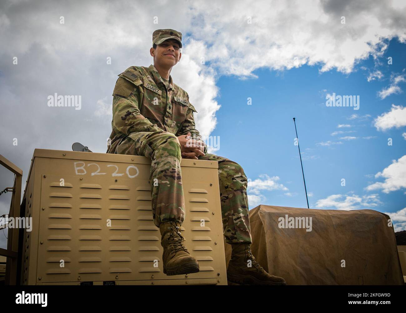 U.S. Army Spc. Andres Chavez, an Army Wheeled Vehicle Mechanic assigned ...