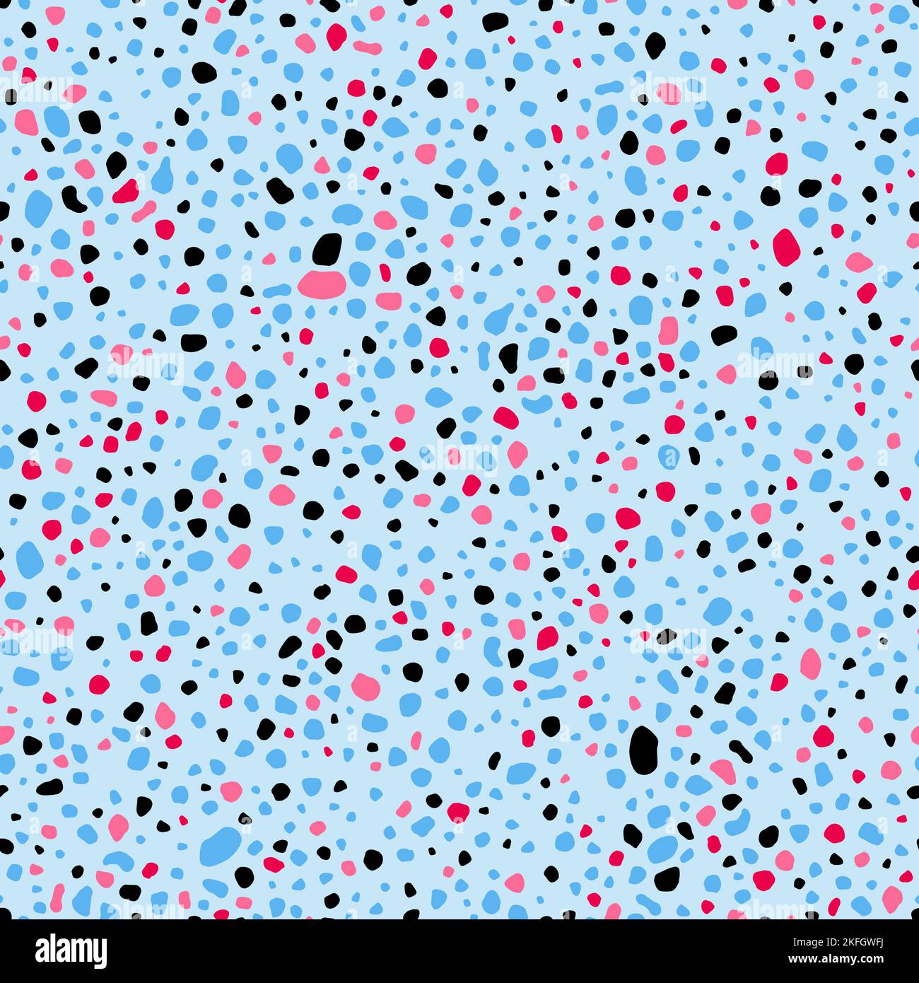 Chaotic polka dots fashion print. Irregular spots and blobs seamless ...