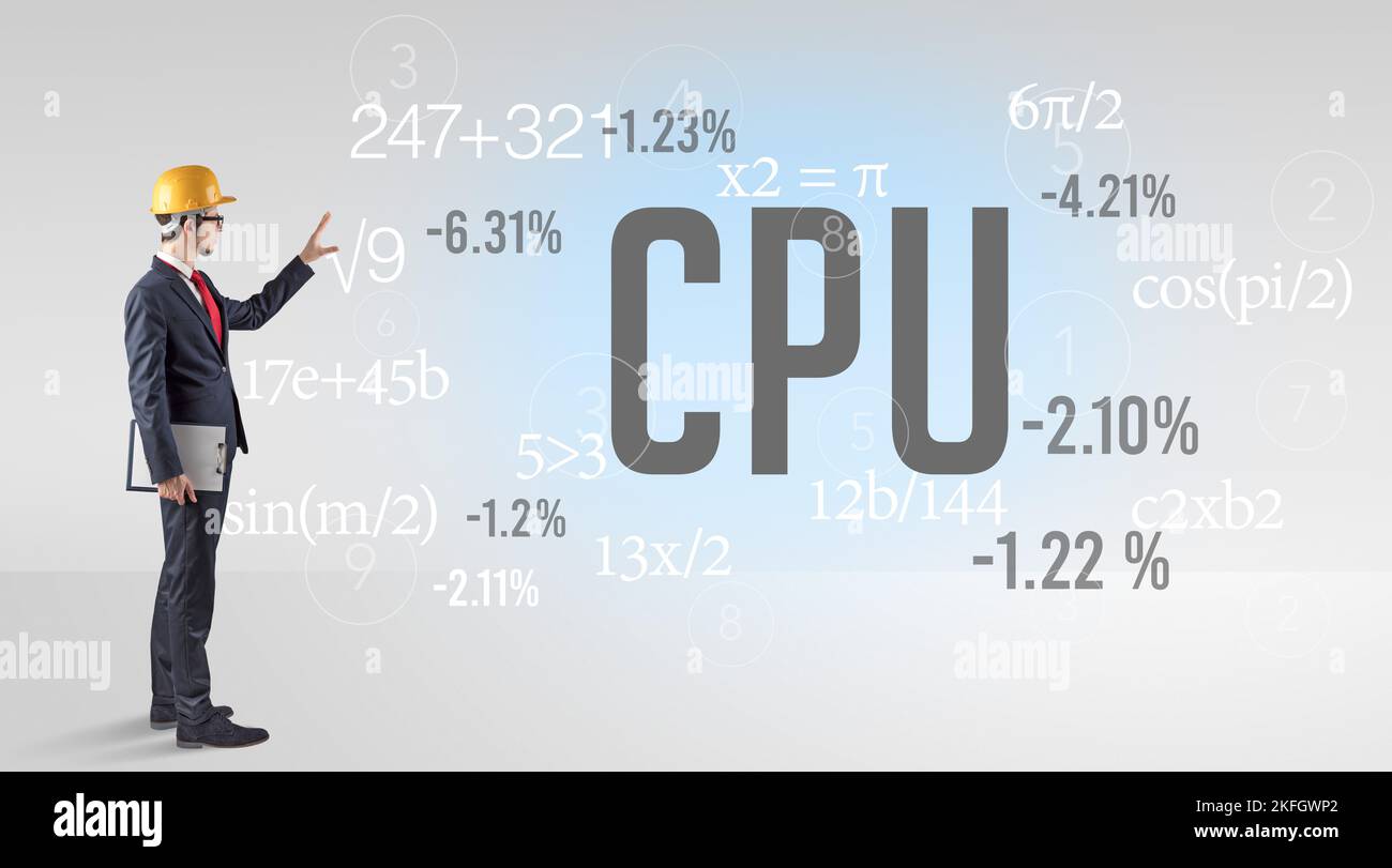 Engineer in hard hat with abbreviation Stock Photo - Alamy