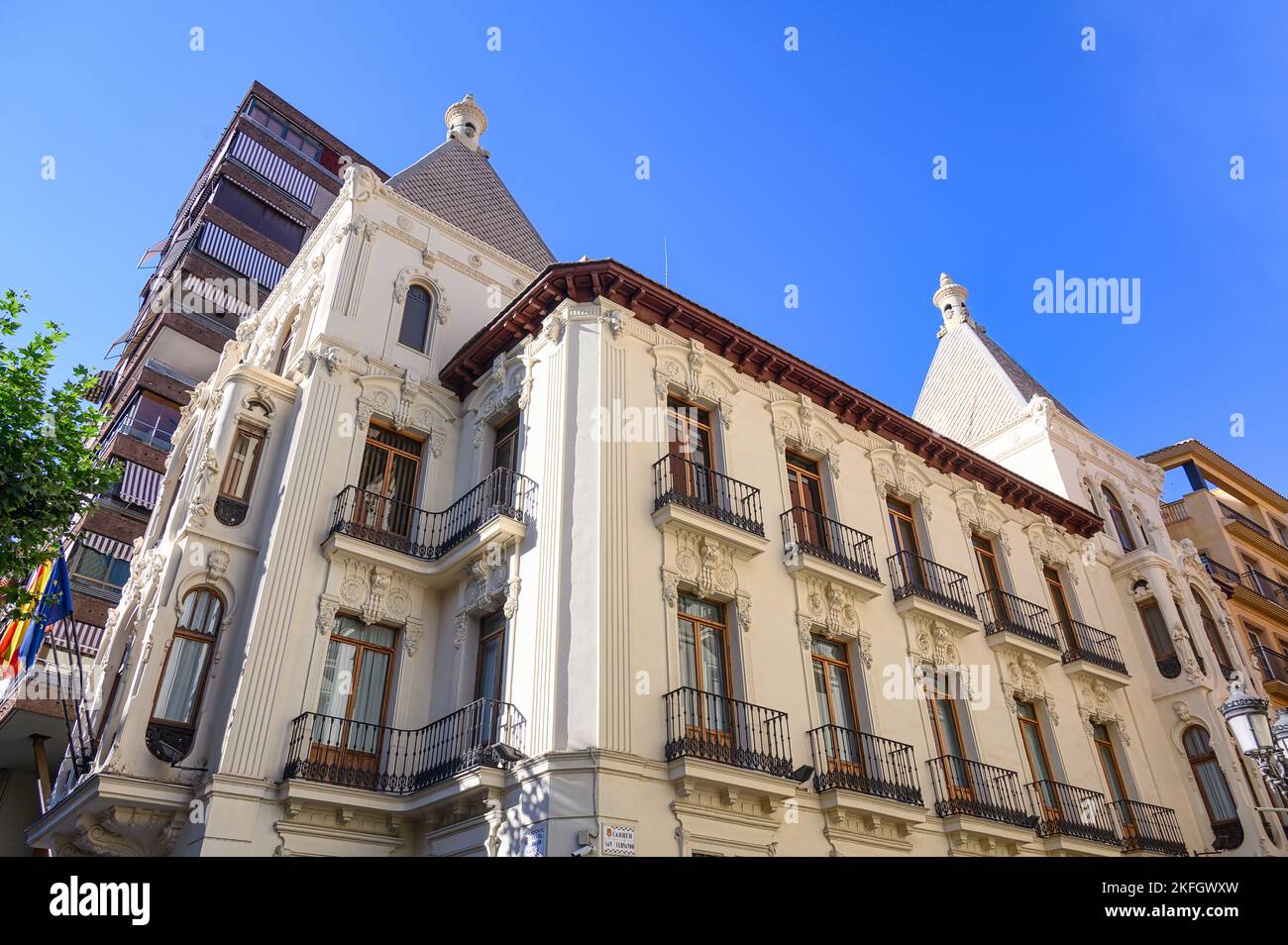 Colonial exterior architecture of building in San Fernando street ...