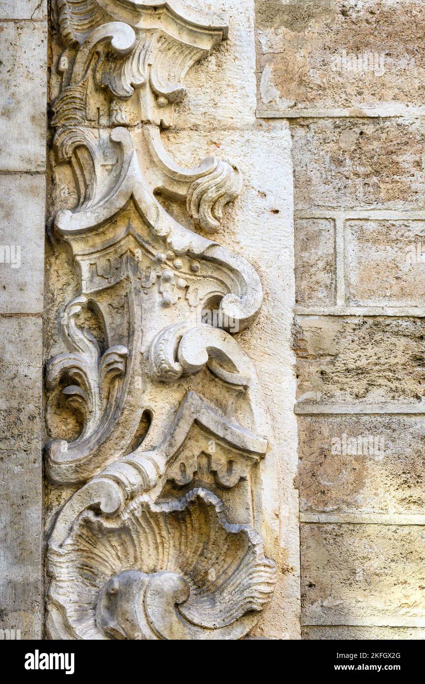 Medieval stone architecture feature in Valencia, Spain Stock Photo - Alamy