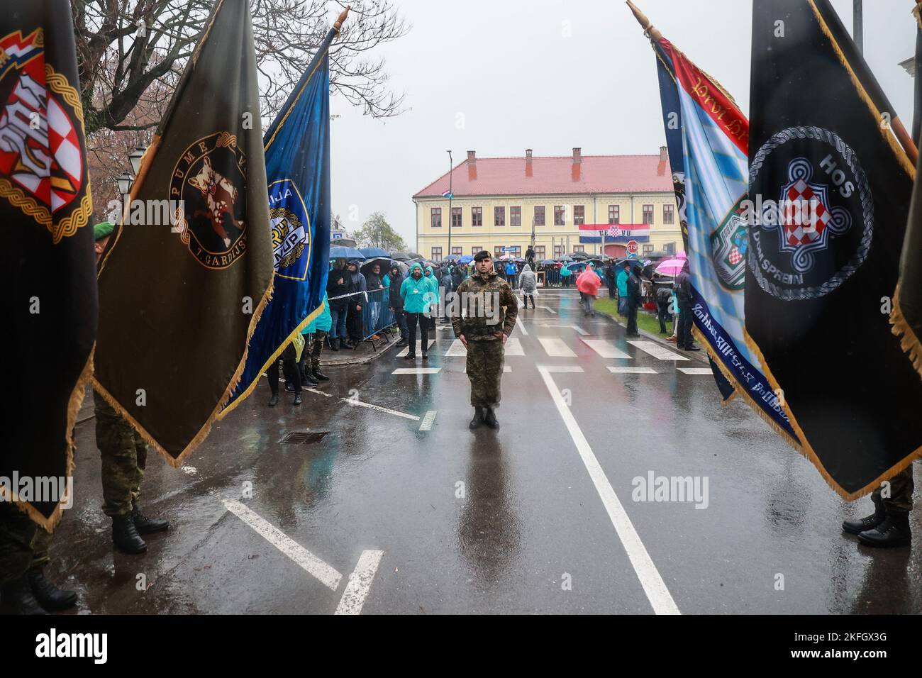 Participants of the Remembrance Day program in Vukovar, Croatia on Nov ...