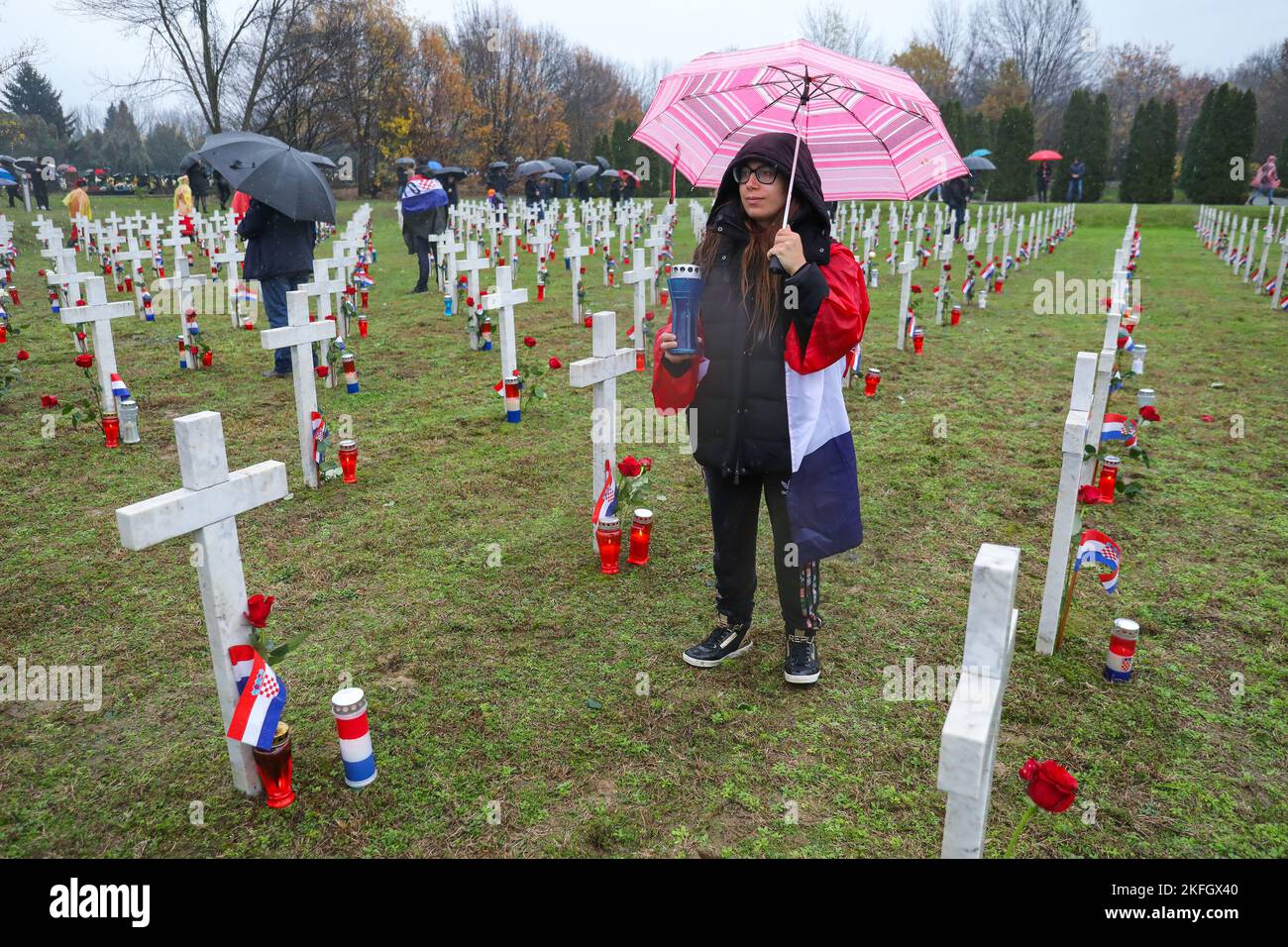 Participants at the Vukovar Memorial Cemetary during the Remembrance ...