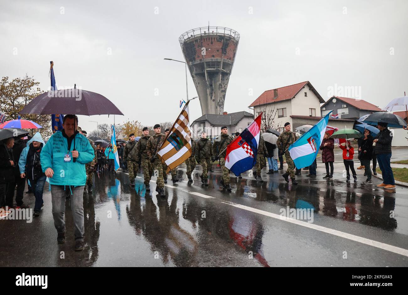 Participants of the Remembrance Day program in Vukovar, Croatia on Nov ...