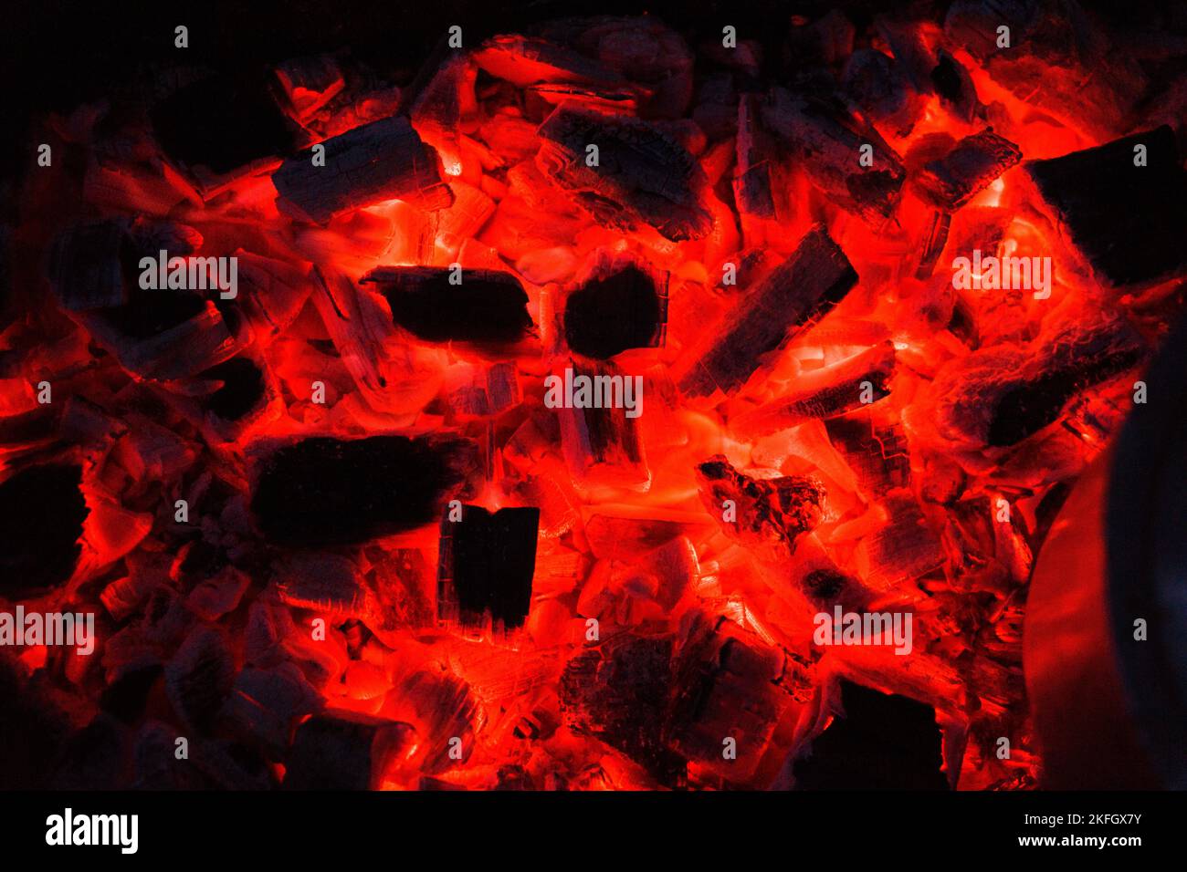 Burning hot to the red wood oven with flame of fire Stock Photo - Alamy