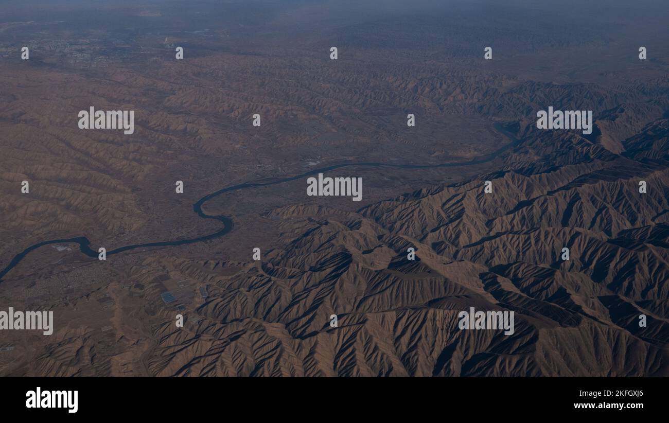 An aerial view of the hills Stock Photo - Alamy
