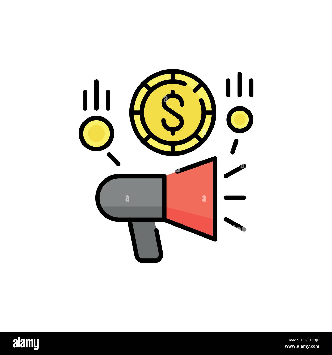 Marketing line icon. Business crowdfunding and Finance management ...