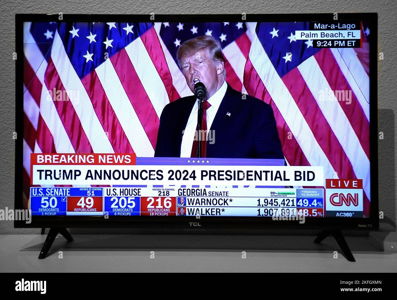 A CNN television screenshot of Former U.S. President Donald Trump ...