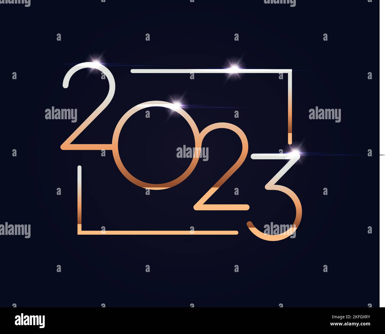 2023 golden numbers in frame in luxury glamour style. Happy New Year ...