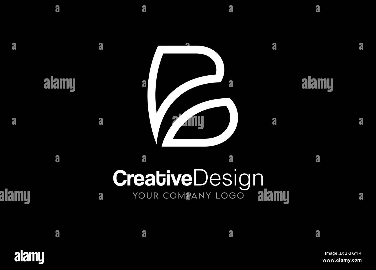 Business Letter B Logo Design with monogram line. B Letter Concept with ...