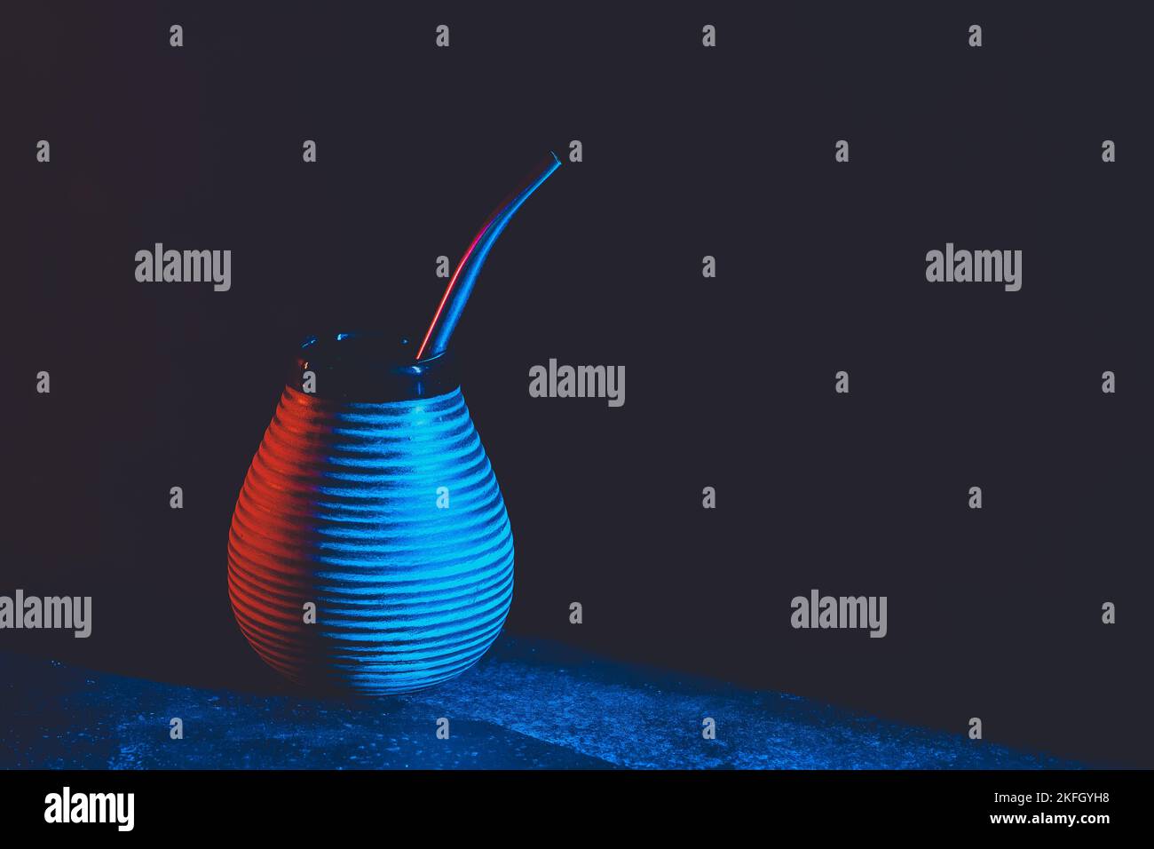 yerba mate drink in neon lights Stock Photo - Alamy