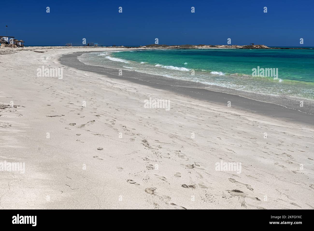 Wonderful view of the lagoon, seashore, white sand beach and blue sea ...