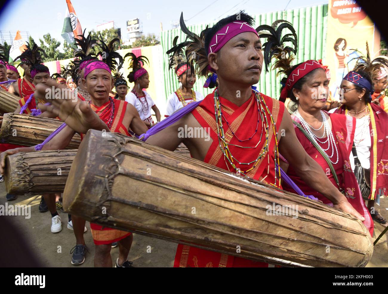 Guwahati, Guwahati, India. 18th Nov, 2022. Culturall troupe of Garo ...