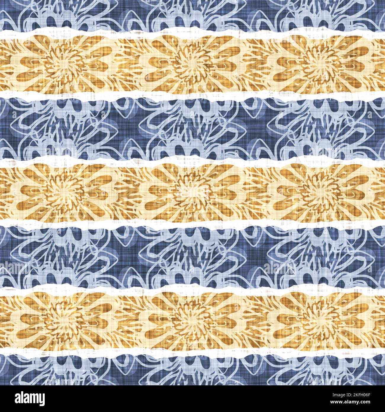 Seamless French country kitchen stripe fabric pattern print. Blue ...