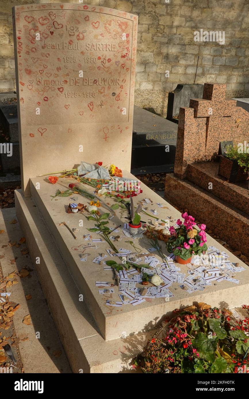 Cimetiere (Friedhof) Montparnasse, Grab Jean-Paul Sartre und Simone de ...