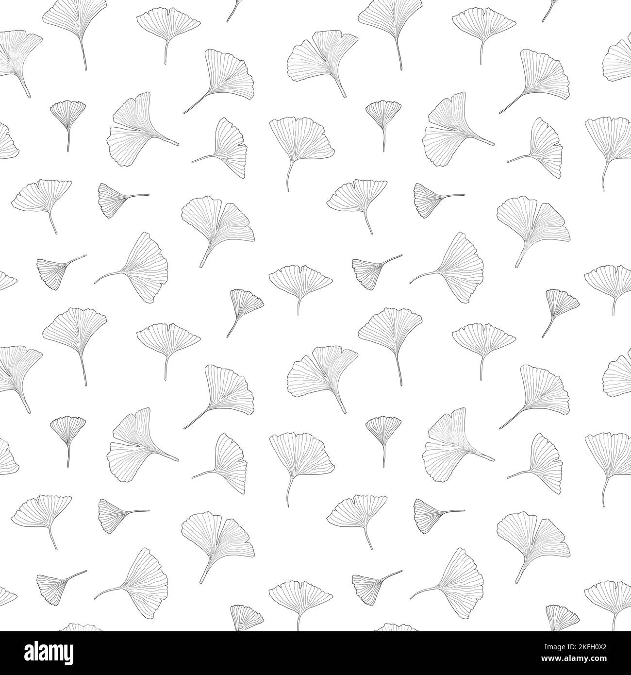 Ginkgo biloba leaves seamless pattern design. Japanese style fashion ...