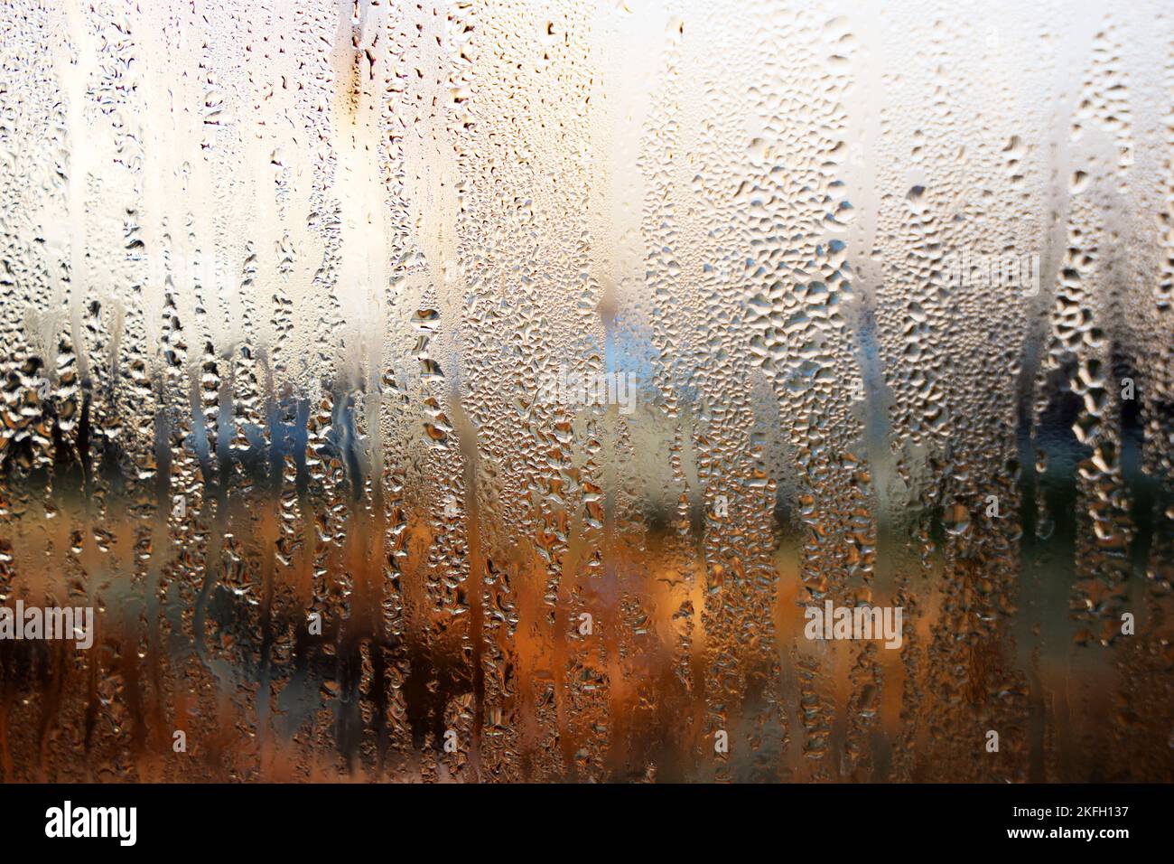 Water drops on a sweaty window glass Stock Photo - Alamy