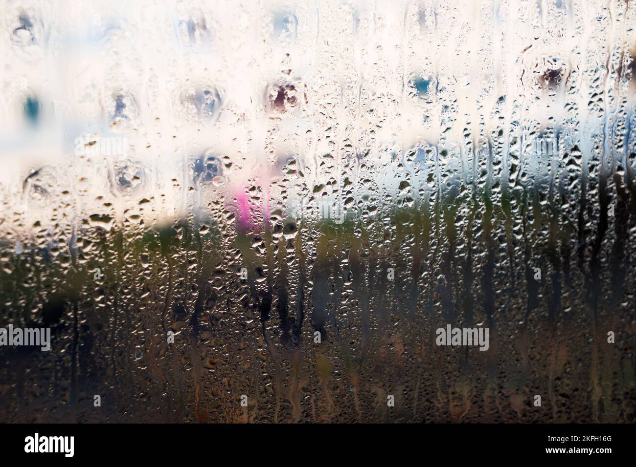Water drops on a sweaty window glass Stock Photo - Alamy
