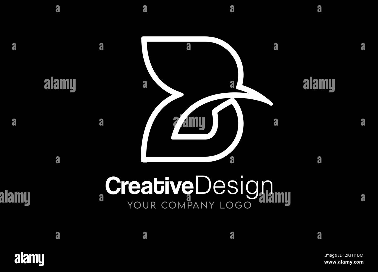 Business Letter B Logo Design with monogram line. B Letter Concept with ...