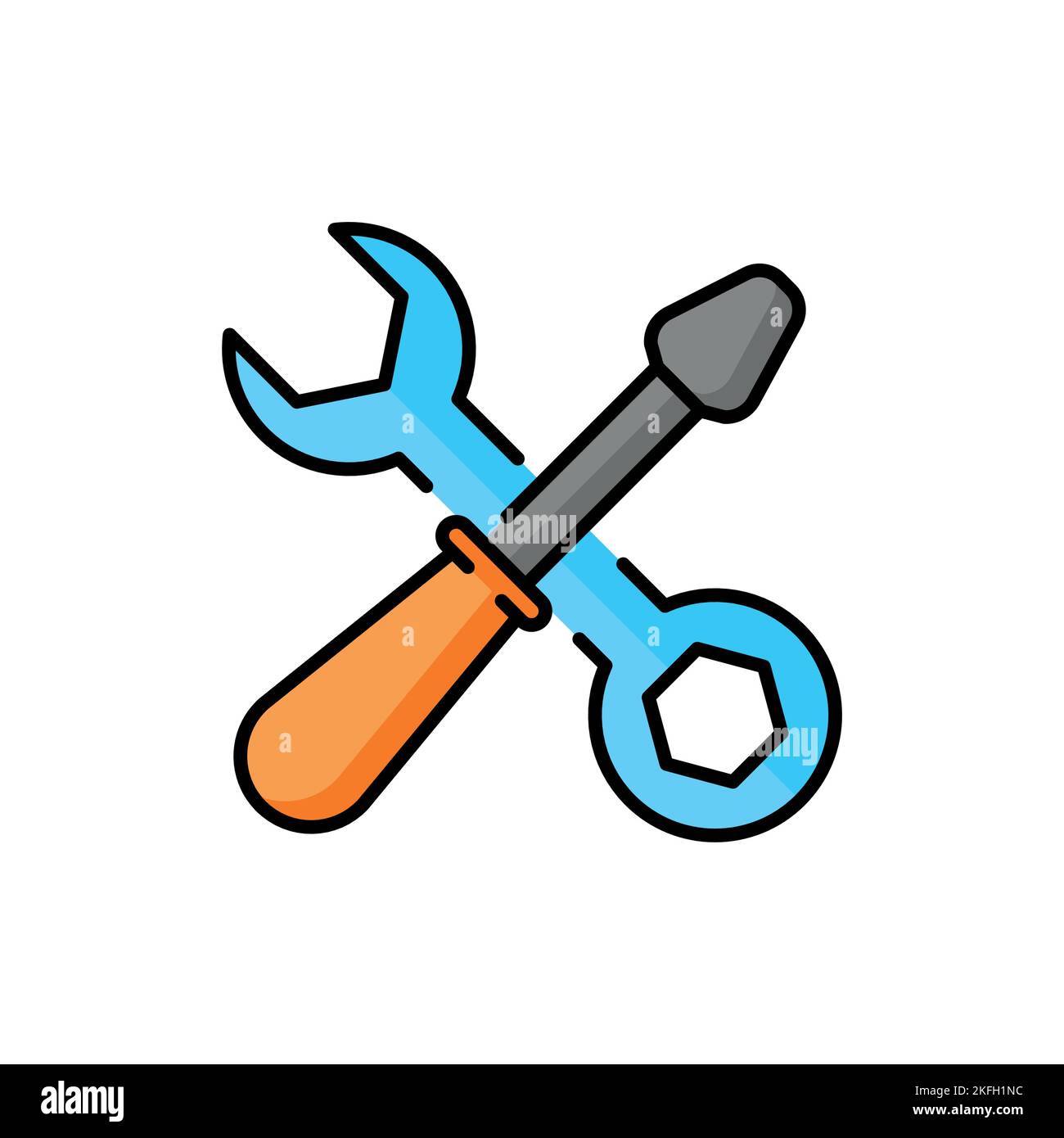 Technical error color line icon. Website banner. Download process ...