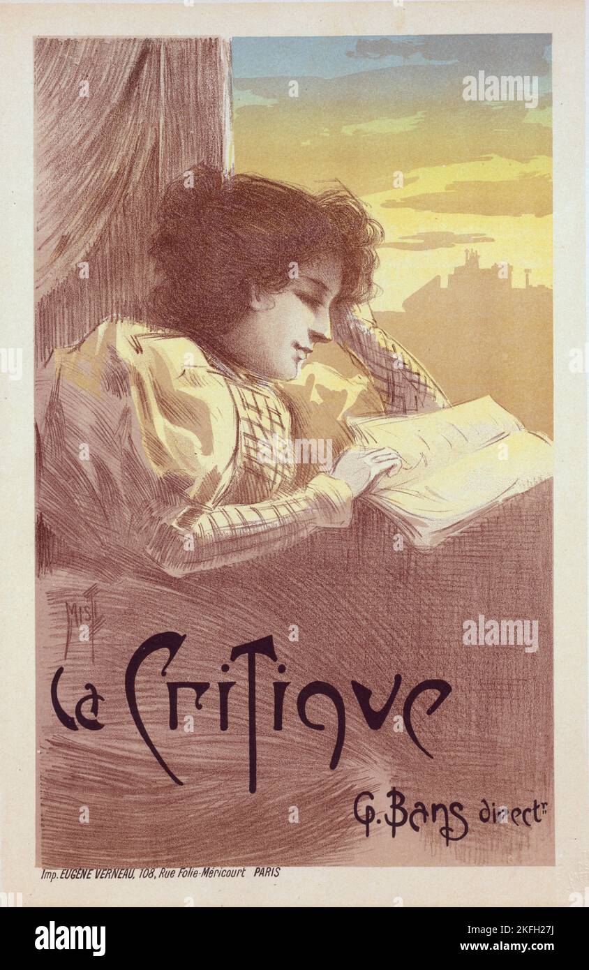 Affiche pour le journal "La Critique"., c1900. [Publisher: Imprimerie ...