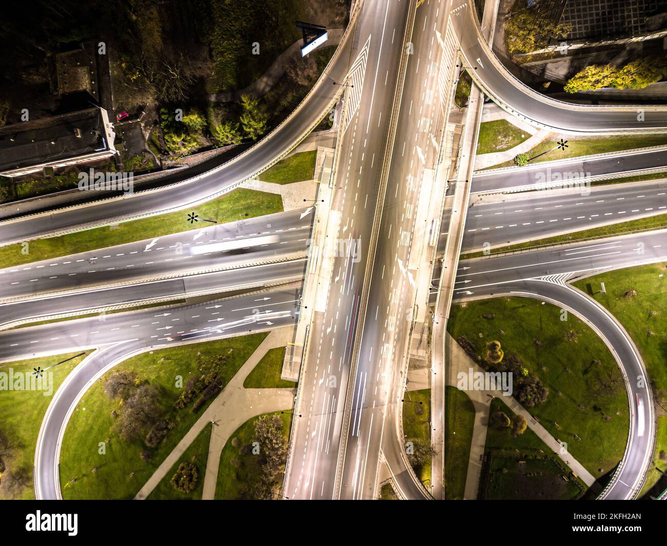 aerial view interchange ring road and motorway freeway highways and ...