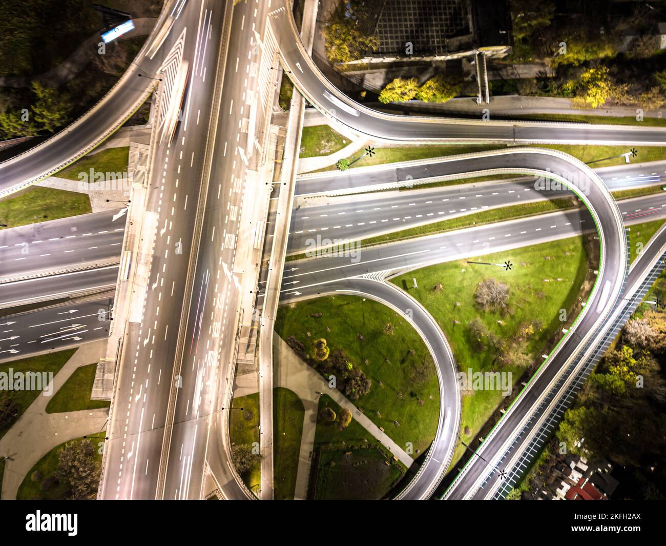 aerial view interchange ring road and motorway freeway highways and ...