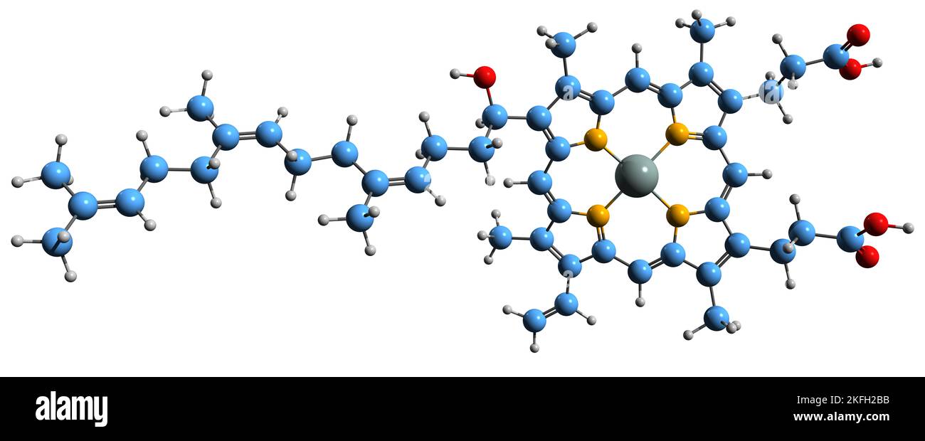 3D image of Heme O skeletal formula - molecular chemical structure of ...