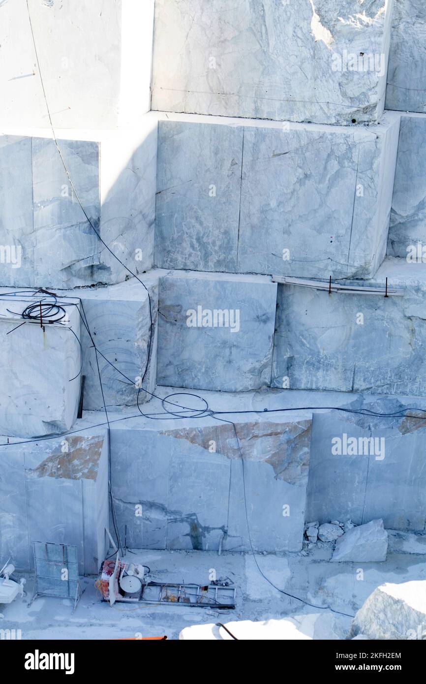 Photographic documentation of details of a quarry for the extraction of ...