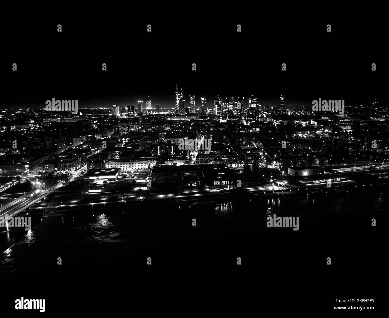 The Swietokrzyski Bridge over Vistula river, on modern cable-stayed ...