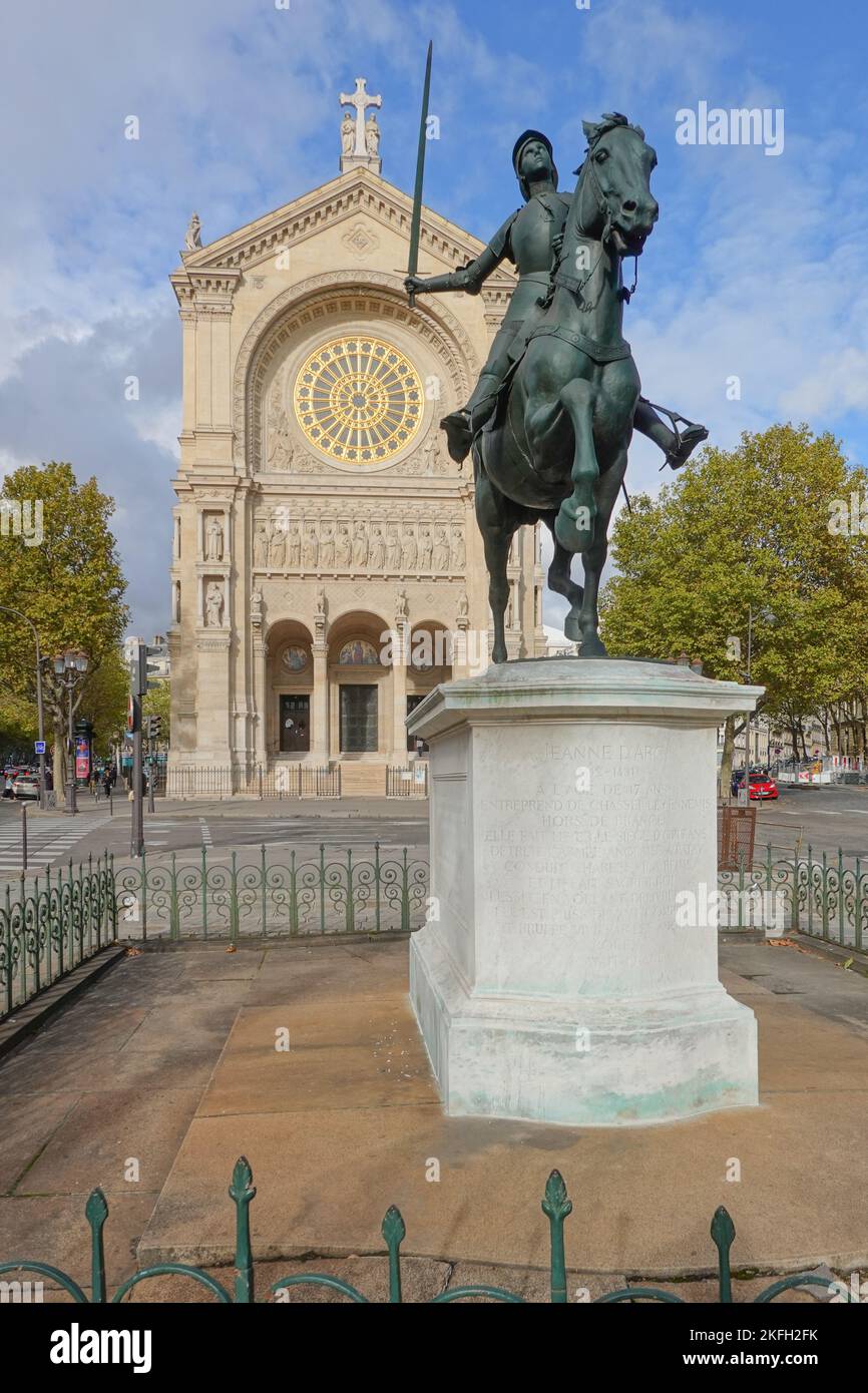 Paris, Denkmal Jeanne d'Arc // Paris, Jeanne d'Arc Monument Stock Photo ...