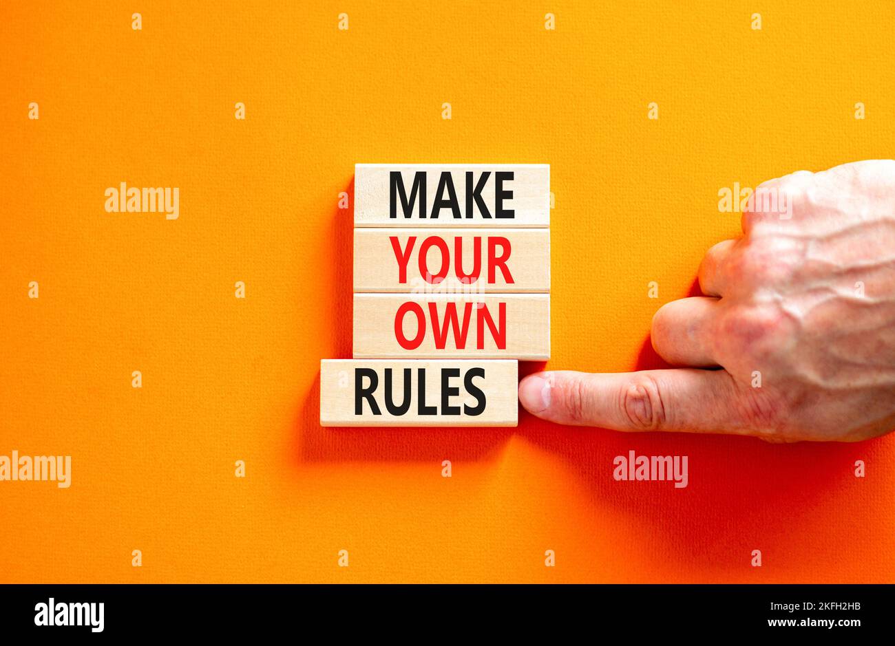 Make your own rules symbol. Concept words Make your own rules on wooden ...