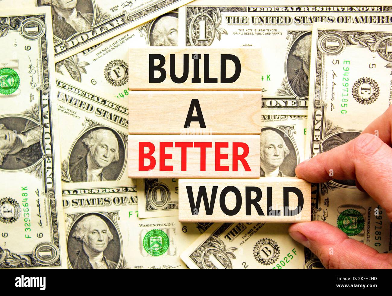 Build a better world symbol. Concept words Build a better world on ...