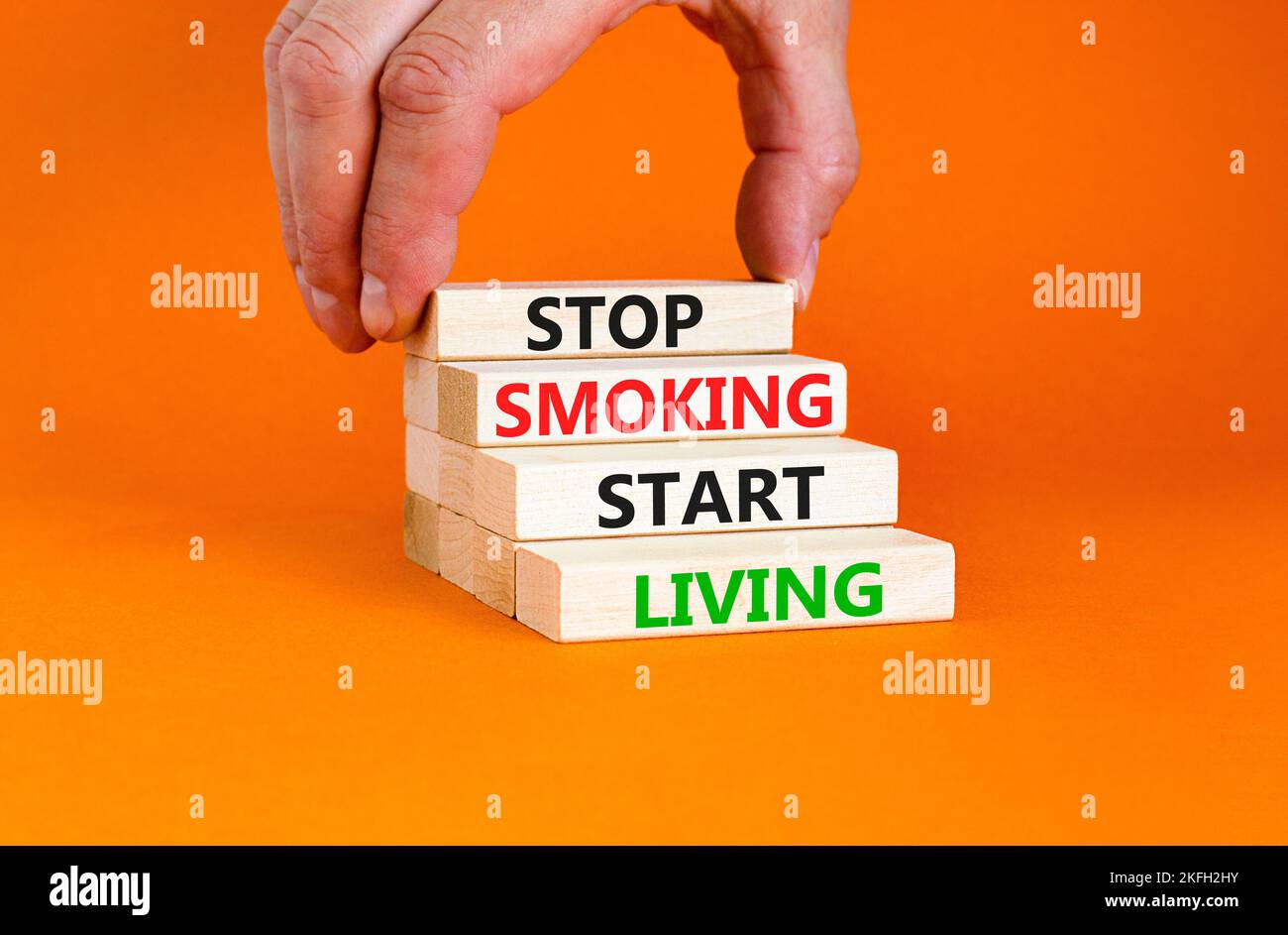 Stop smoking start living symbol. Concept words Stop smoking start ...