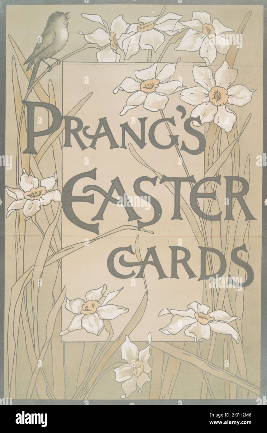 Poster with the words 'Prang's Easter cards' and depicting flowers and ...