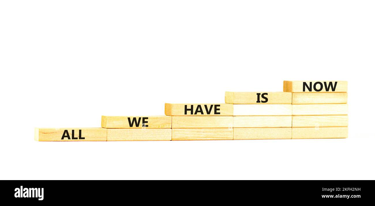 All we have is now symbol. Concept words All we have is now on wooden ...