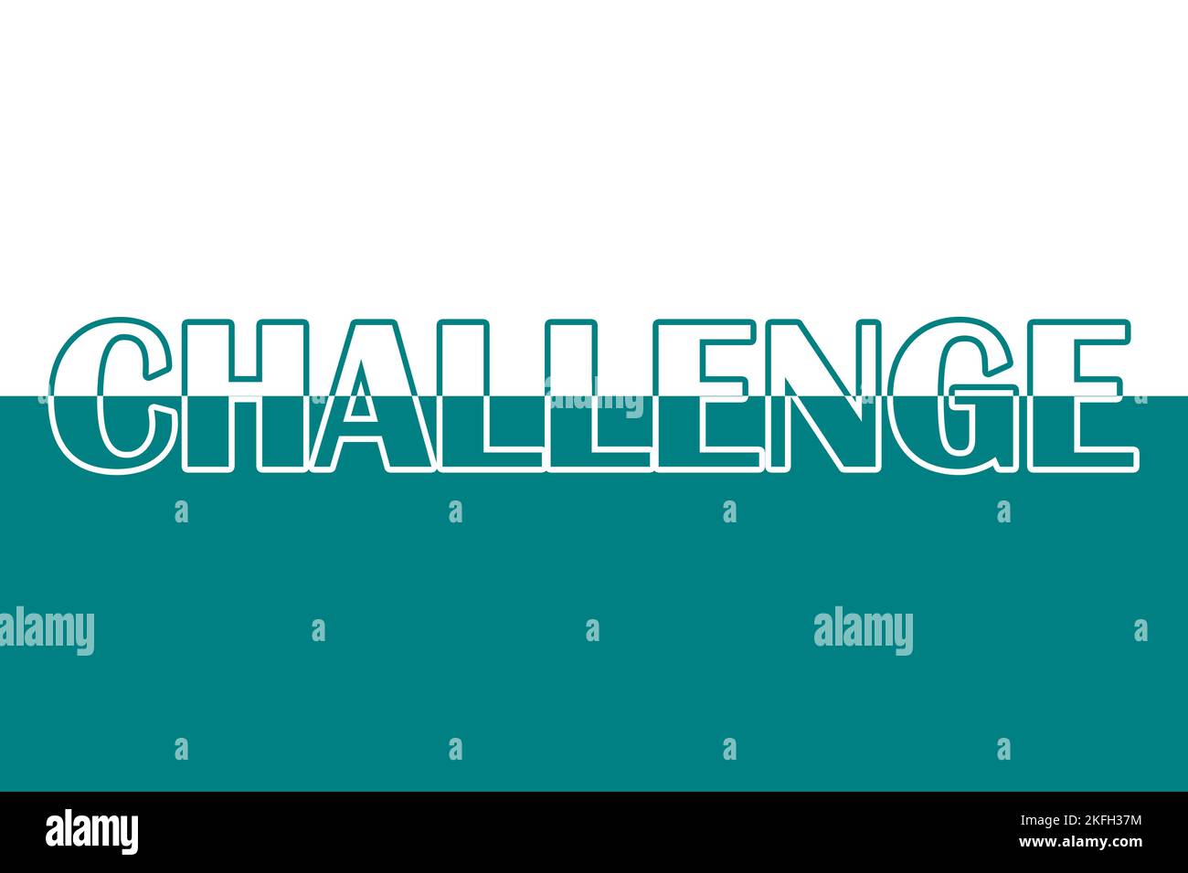 Challenge. Colorful typography banner with word. Text caption, art ...